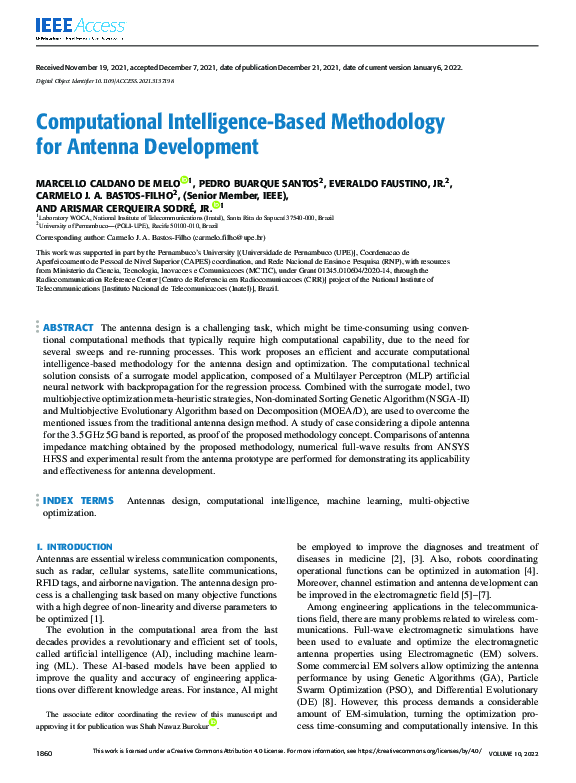 (PDF) Computational Intelligence-Based Methodology for Antenna Development