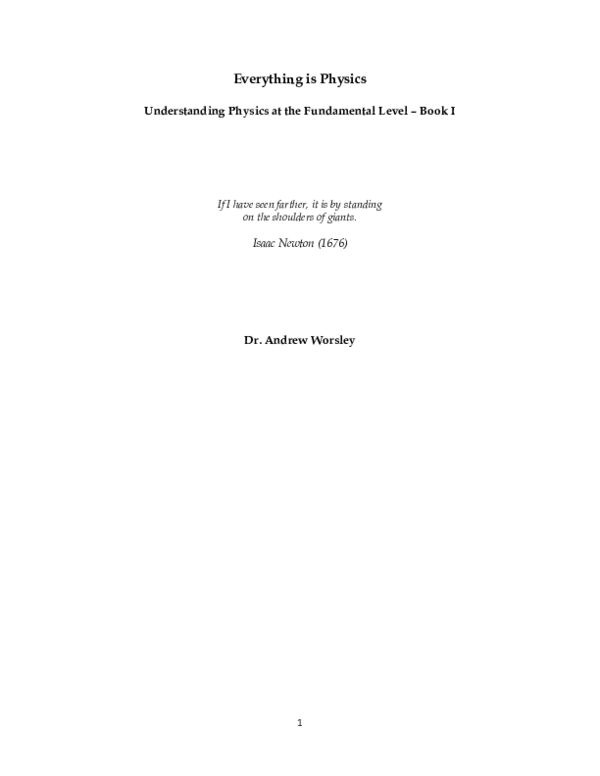 (PDF) Everything is Physics Book 1. Understanding physics at the ...