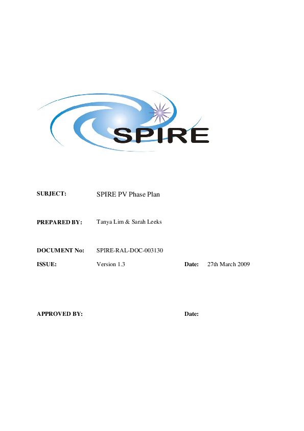 (PDF) SPIRE PV Phase Plan PREPARED BY: Project Document SPIRE PV Phase ...