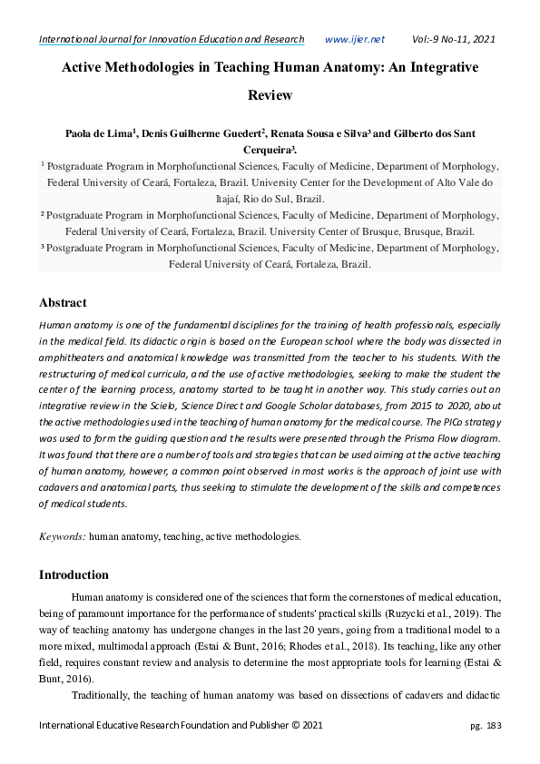 (PDF) Active Methodologies in Teaching Human Anatomy
