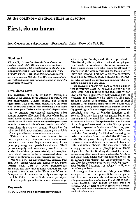 (PDF) Physician-Researcher Conflicts and Dilemmas