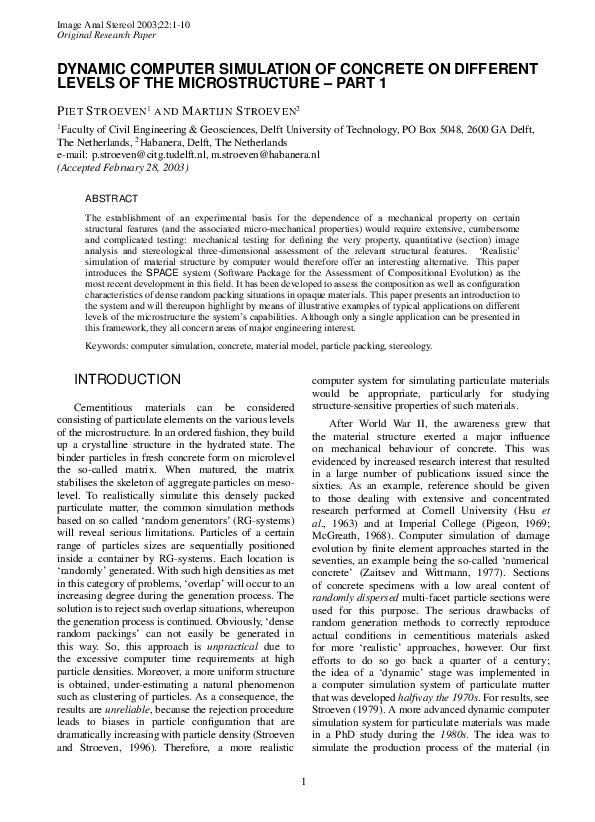 (PDF) Dynamic Computer Simulation of Concrete on Different Levels of the Microstructure – Part 2