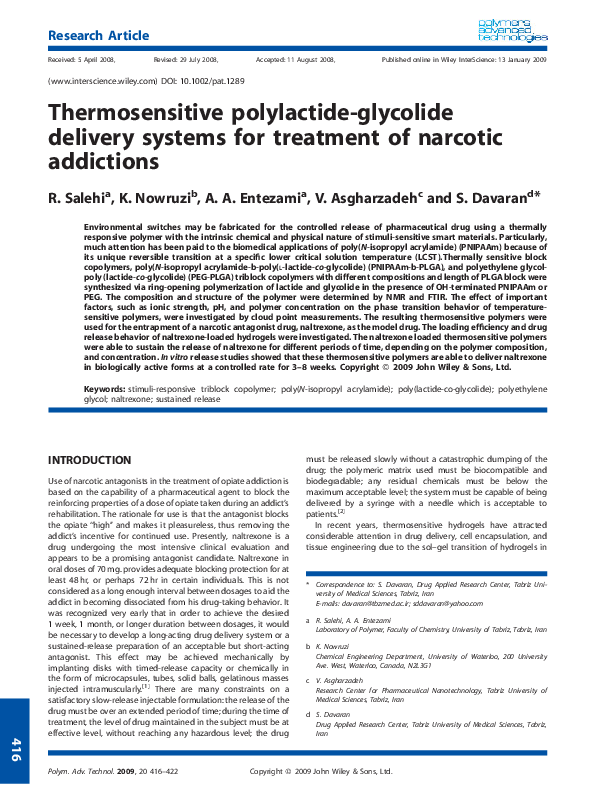 (PDF) Thermosensitive polylactide-glycolide delivery systems for ...