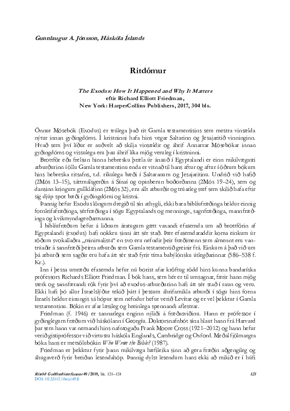 (PDF) The Exodus: How It Happened and Why It Matters eftir Richard ...