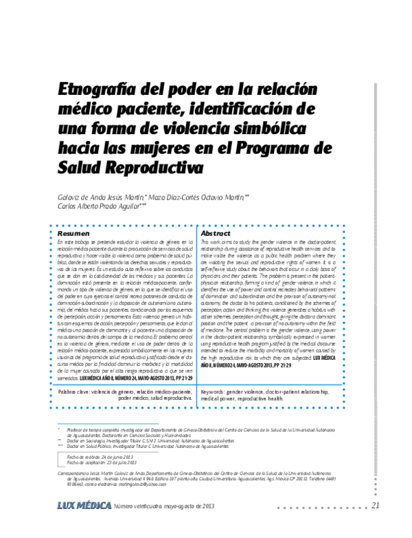 (PDF) Etnografía del poder en la relación médico paciente ...