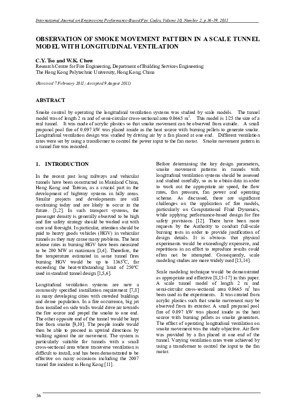 (PDF) Observation of smoke movement pattern in a scale tunnel model ...