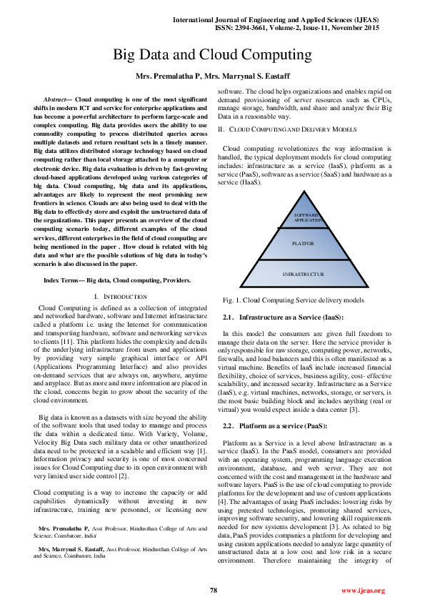 (PDF) Big Data and Cloud Computing