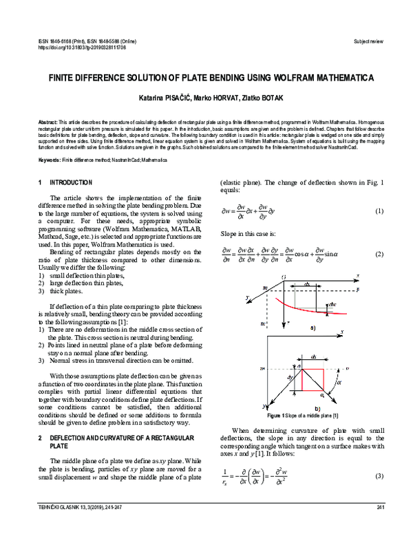 (PDF) Finite difference solution of plate bending using Wolfram Mathematica