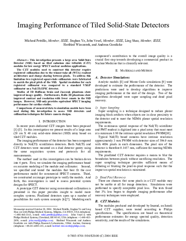 (PDF) Imaging performance of tiled solid-state detectors
