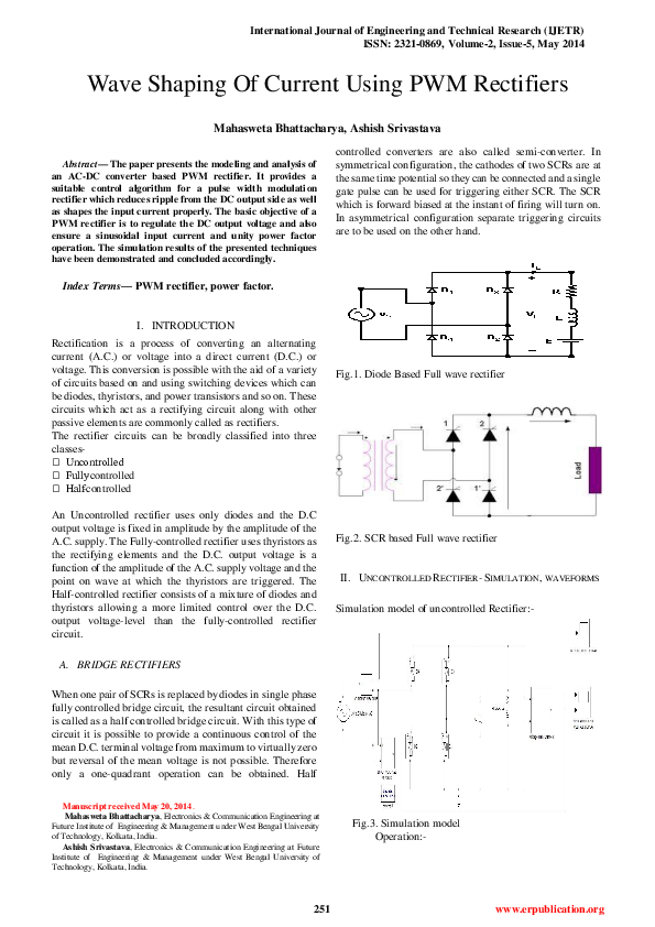 (PDF) Wave Shaping Of Current Using PWM Rectifiers