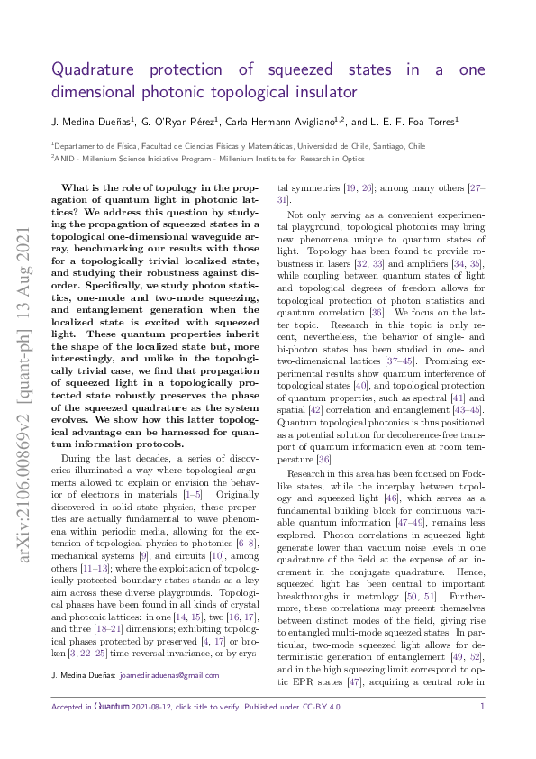 (PDF) Quadrature protection of squeezed states in a one-dimensional ...