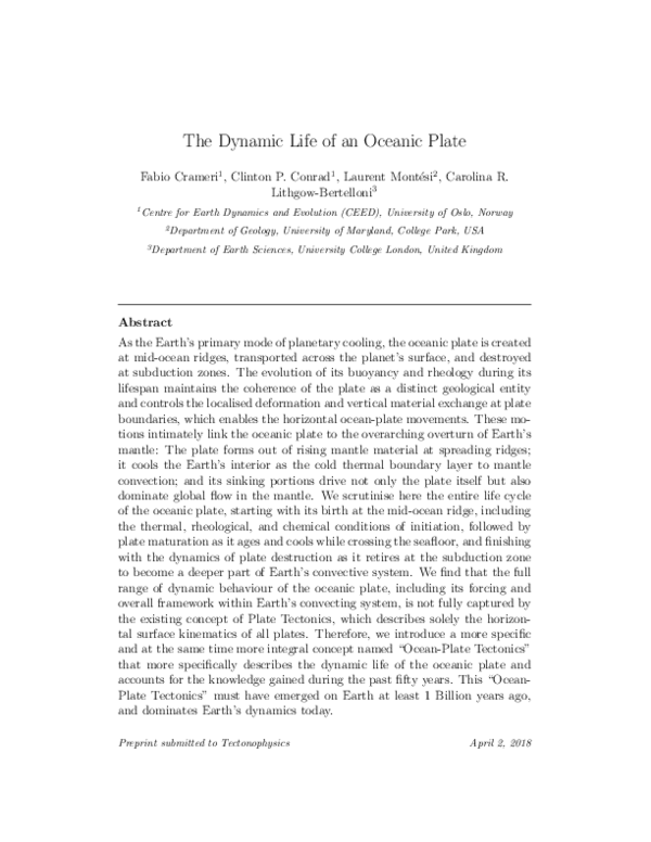 (PDF) The dynamic life of an oceanic plate
