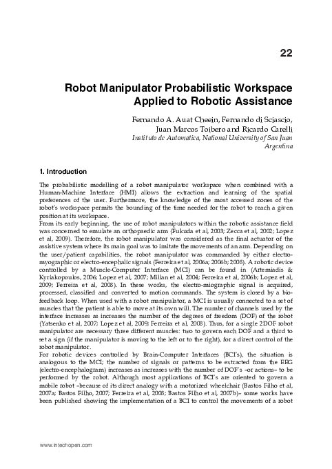 (PDF) Robot Manipulator Probabilistic Workspace Applied to Robotic ...