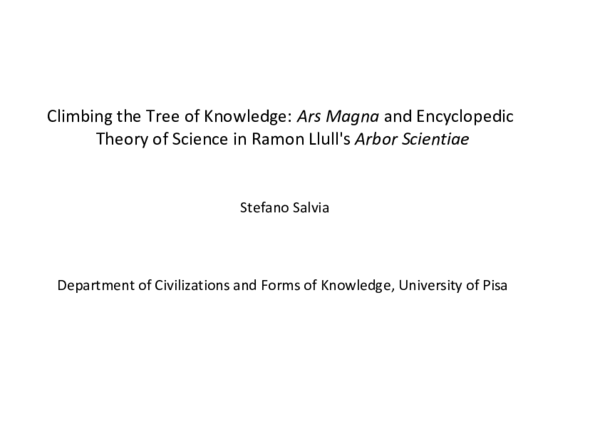 (PDF) Climbing the Tree of Knowledge: "Ars Magna" and Encyclopedic ...