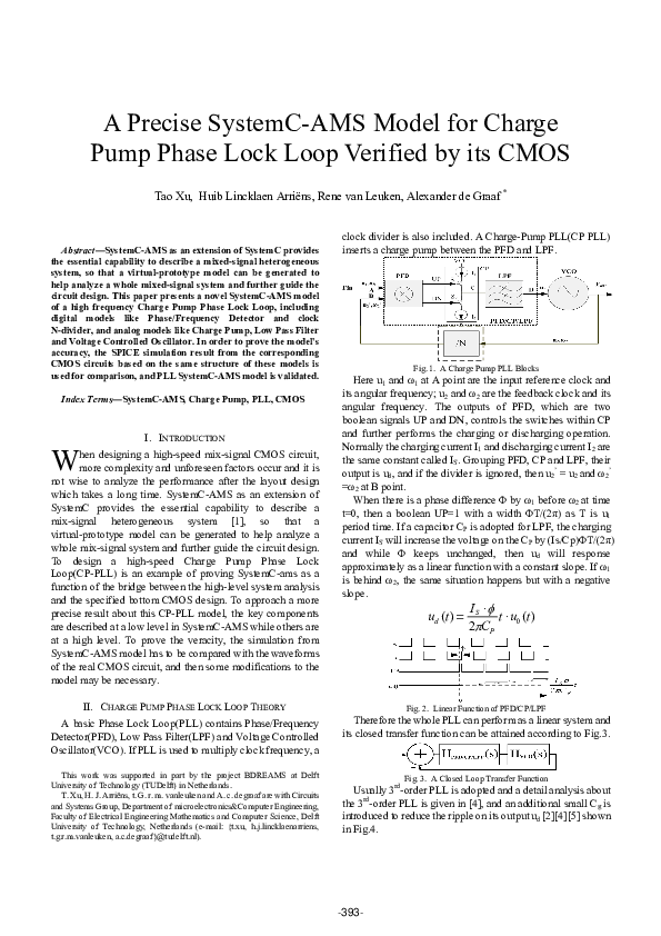 (PDF) A precise SystemC-AMS model for Charge Pump Phase Lock Loop with multiphase outputs