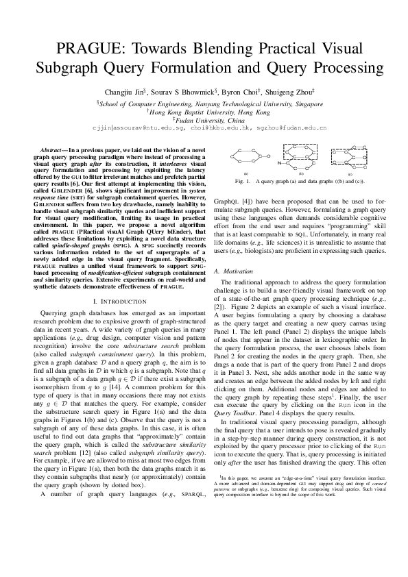 (PDF) PRAGUE: Towards Blending Practical Visual Subgraph Query ...