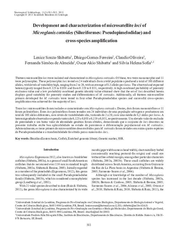 (PDF) Development and characterization of microsatellite loci of ...
