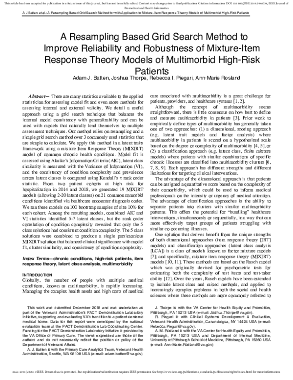 (PDF) Resampling Grid Search for MIXIRT Models