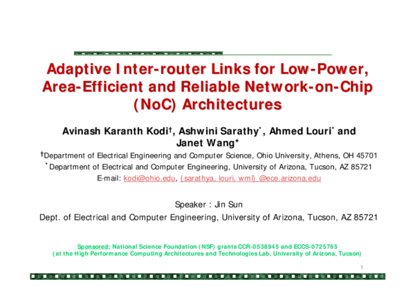 Pdf Adaptive Inter Router Links For Low Power Area Efficient And Reliable Network On Chip