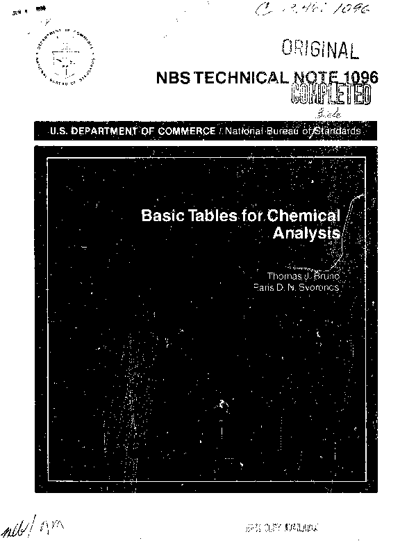 (PDF) Basic tables for chemical analysis
