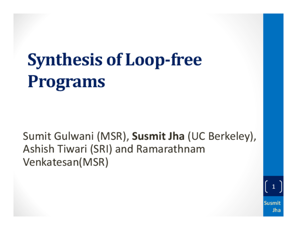 (PDF) Synthesis of loop-free programs