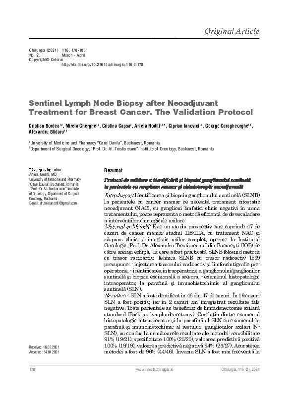 (PDF) Sentinel Lymph Node Biopsy after Neoadjuvant Treatment for Breast ...