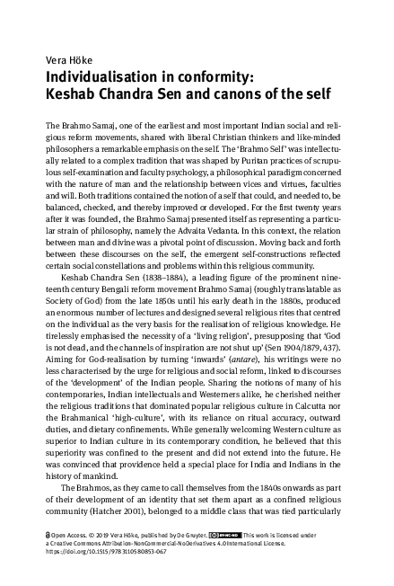 (PDF) Individualisation in conformity: Keshab Chandra Sen and canons of ...