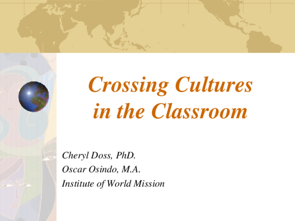 (PDF) Crossing Cultures in the Classroom