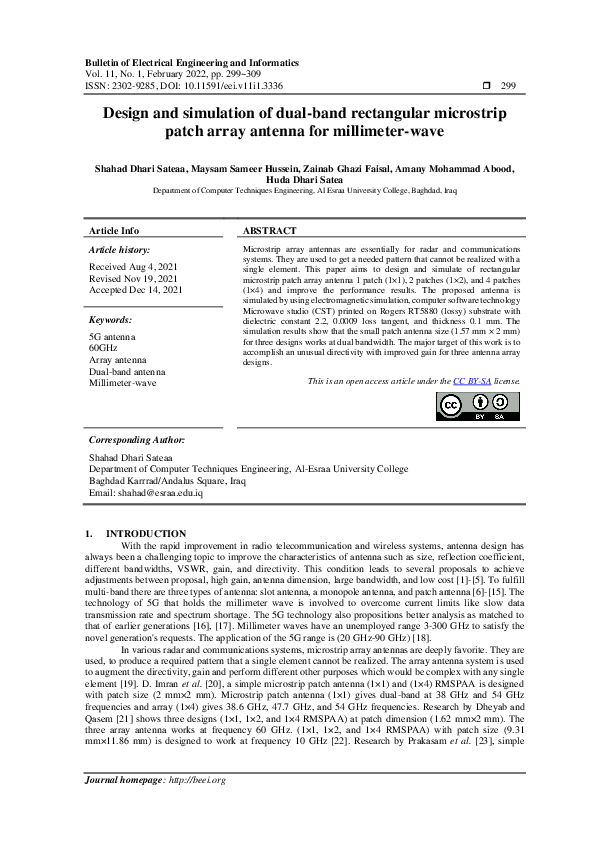 Pdf Design And Simulation Of Dual Band Rectangular Microstrip Patch