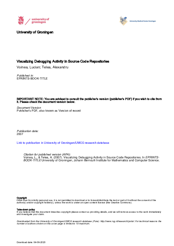 Pdf Debugging Activity Visualization In Code Repos
