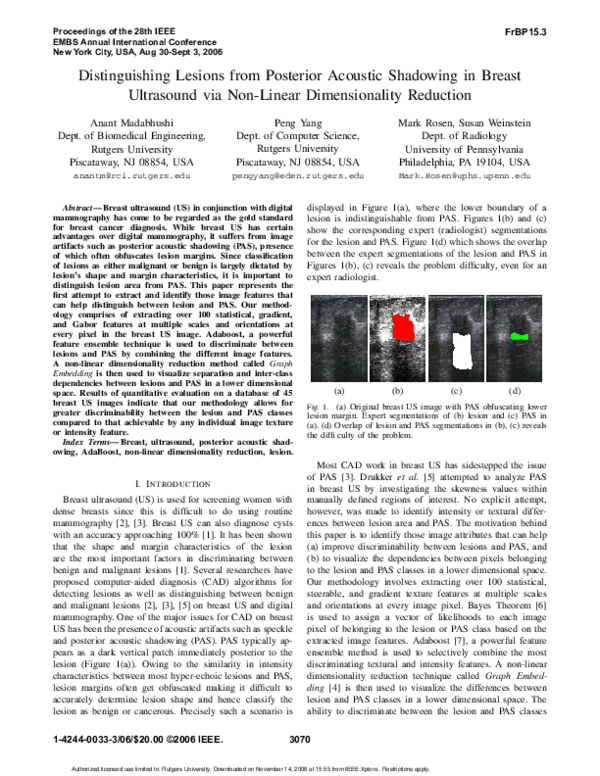 (PDF) Distinguishing lesions from posterior acoustic shadowing in ...