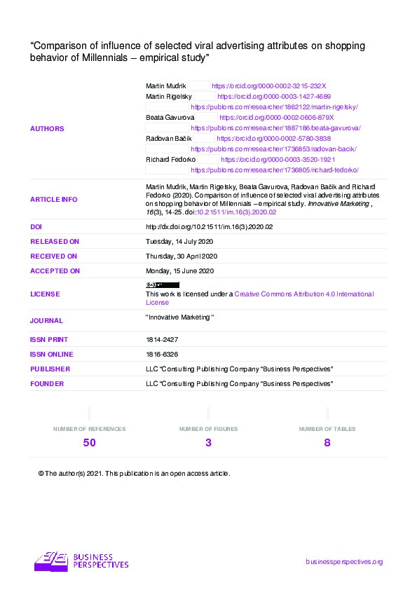 (PDF) Comparison of influence of selected viral advertising attributes ...