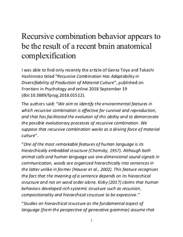 (DOC) Recursive combination behavior appears to be the result of a ...