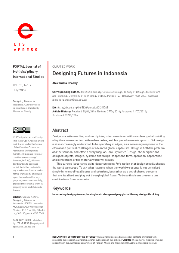 (PDF) Designing Futures in Indonesia