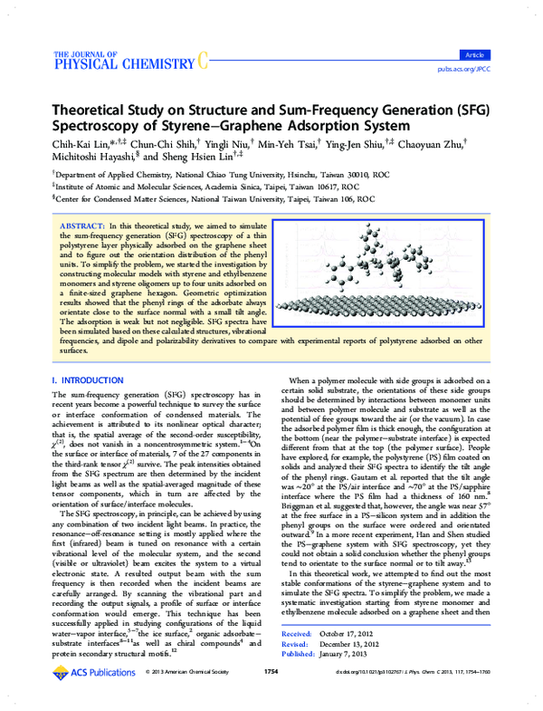 (PDF) Theoretical Study on Structure and Sum-Frequency Generation (SFG ...