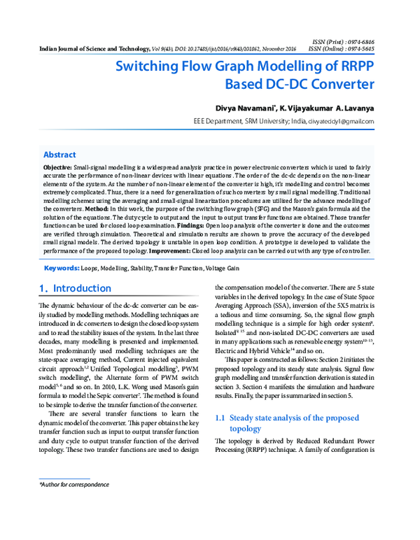 (PDF) Switching Flow Graph Modelling of RRPP Based DC-DC Converter