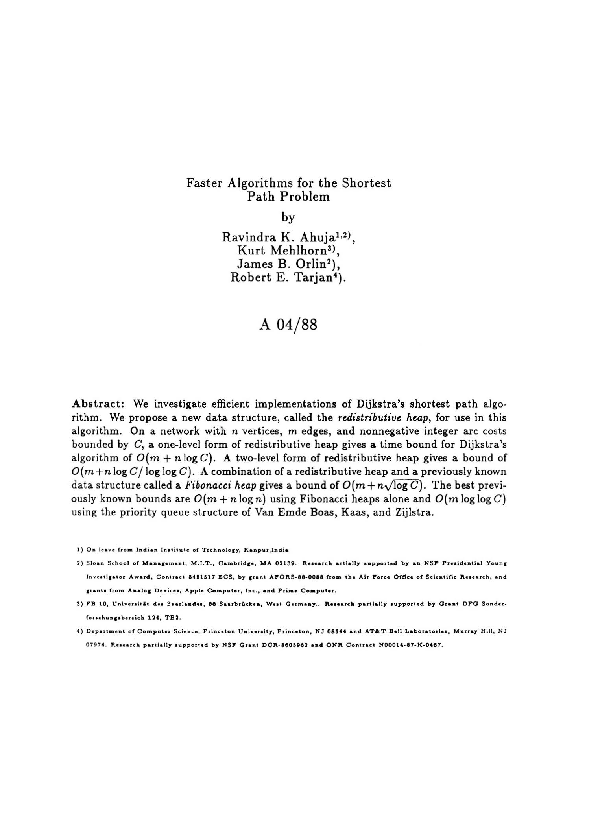 Pdf Faster Algorithms For The Shortest Path Problem 4074