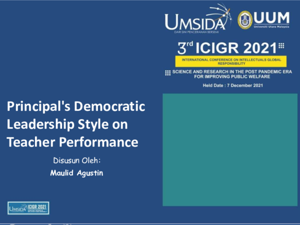 (PDF) Presentation : Principal's Democratic Leadership Style on Teacher ...