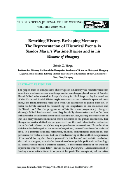 (PDF) Rewriting history