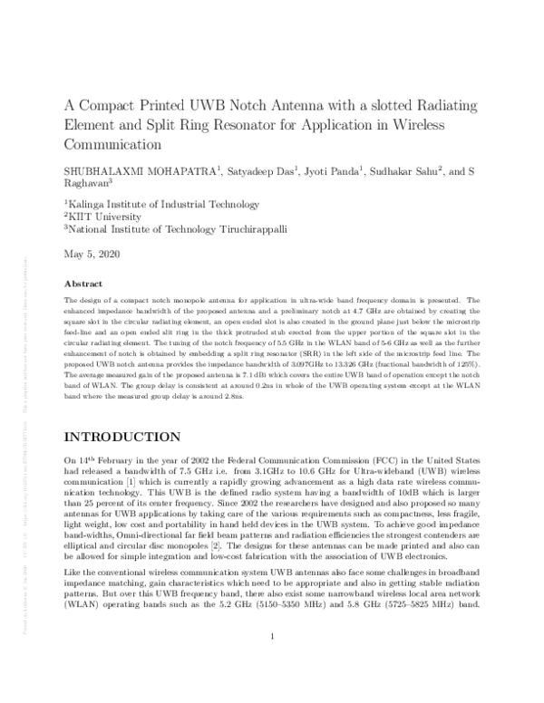 (PDF) A Compact Printed UWB Notch Antenna with a slotted Radiating ...