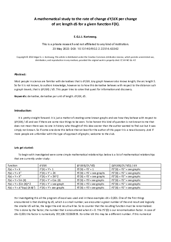 (DOC) A mathematical study to the rate of change dY/dX per change of ...