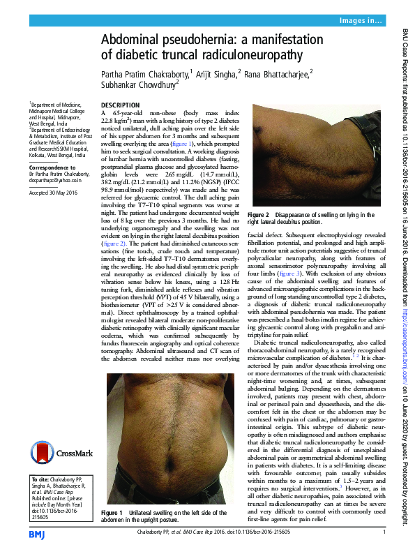 (PDF) Abdominal pseudohernia: a manifestation of diabetic truncal ...