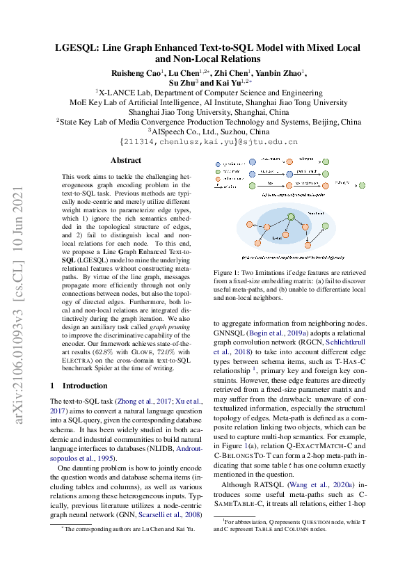 (PDF) LGESQL: Line Graph Enhanced Text-to-SQL Model with Mixed Local ...