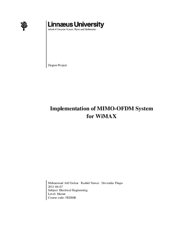 Doc Sdr Implementation Of A Low Complexity And Interference Resilient Space Time Block Decoder