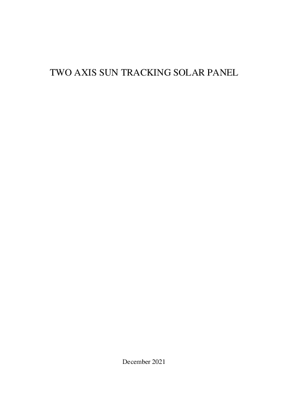 (PDF) TWO AXIS SUN TRACKING SOLAR PANEL