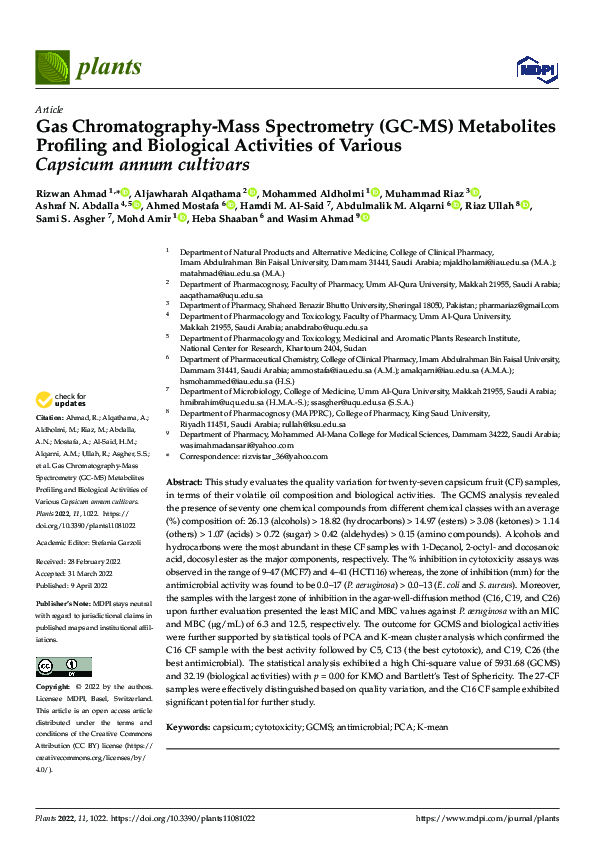 (PDF) Gas Chromatography-Mass Spectrometry (GC-MS) Metabolites ...