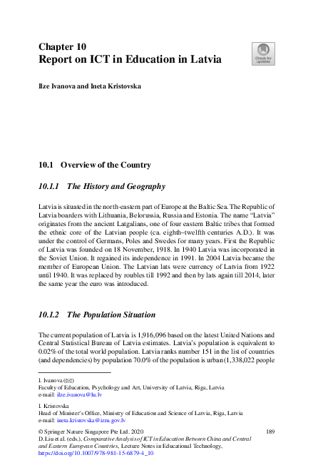 (PDF) Report on ICT in Education in Latvia