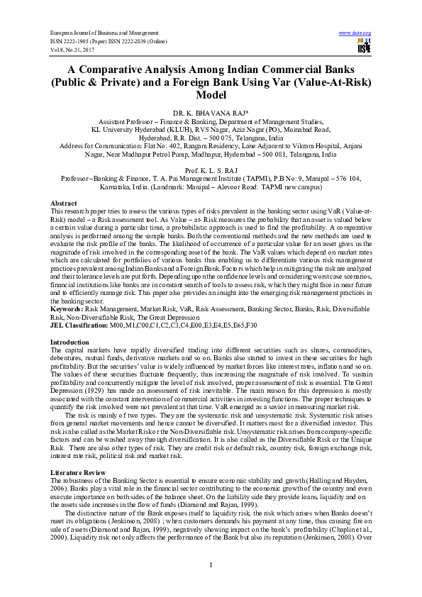 (PDF) A Comparative Analysis Among Indian Commercial Banks (Public ...