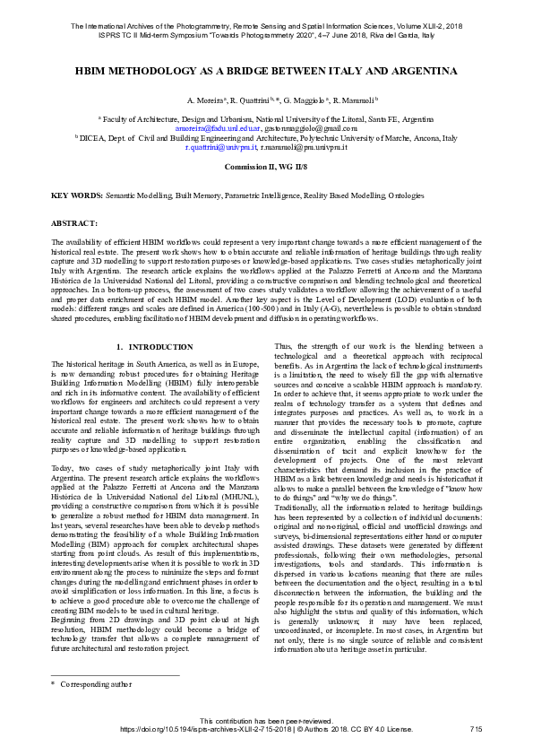 (PDF) Hbim Methodology as a Bridge Between Italy and Argentina | Raissa ...
