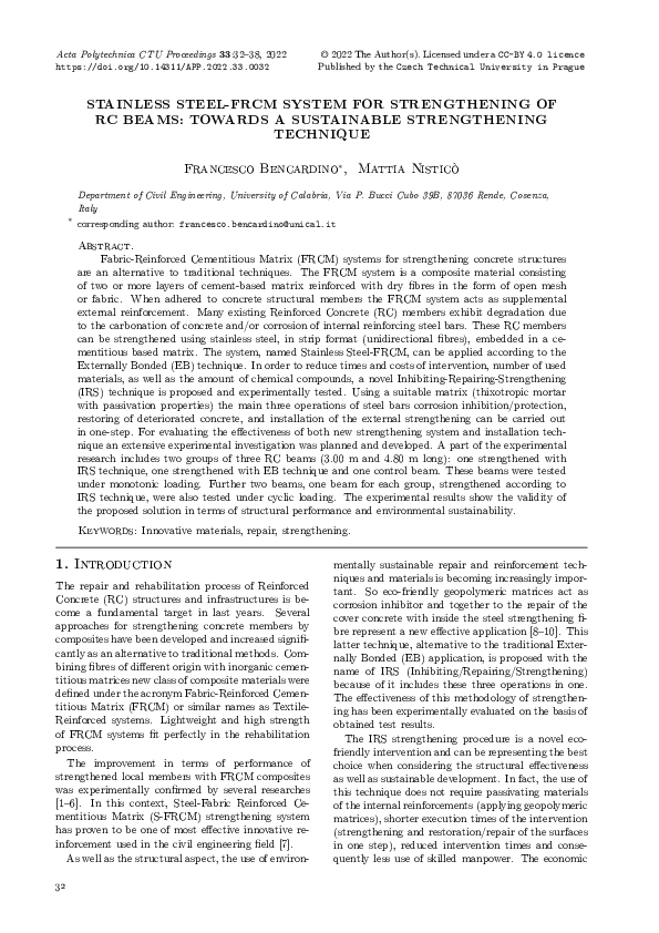 (PDF) Stainless steel-FRCM system for strengthening of RC beams ...